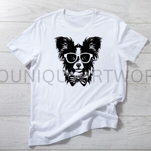 Papillon SVG Bundle, PNG, Papillon Clipart, Hand Drawn Peeking Dog ...