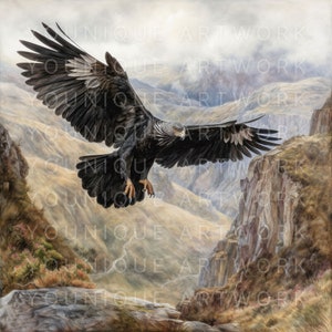 Condor Print, Watercolor Bird Printable Wall Art, Condor Nursery Decor ...