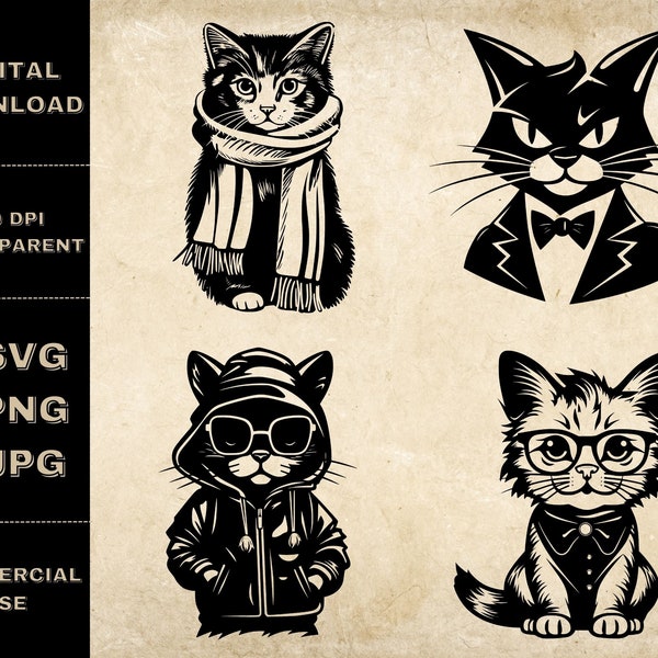 Funny Cat Svg - Etsy