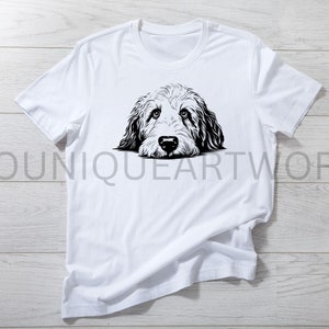 Labradoodle SVG Bundle, PNG, Cute Dog Clipart, Hand Drawn Peeking Dog ...