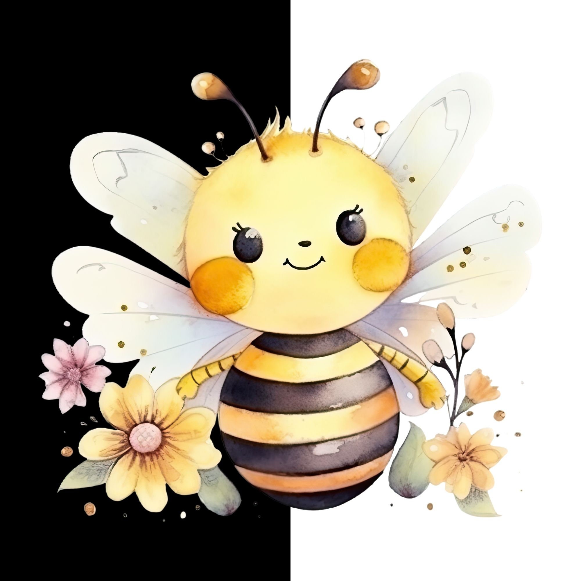 Cute Bee Clipart, archivos PNG de abejas de acuarela, Bee Clip Art ...