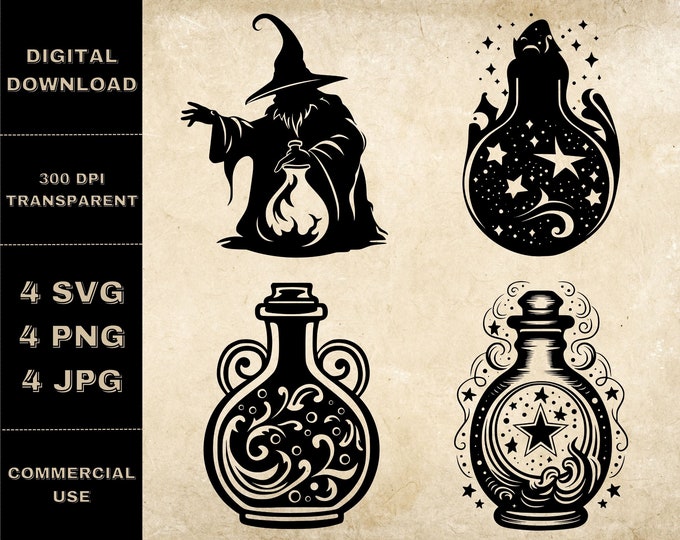 Witch Potions Svg, Witch Potions Png, Magic Potion Png, Witches Bottle ...