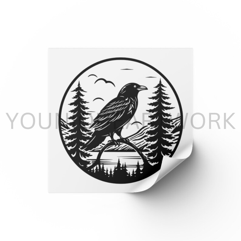 Raven SVG Bundle PNG Raven Clipart Hand Drawn Crow Vector - Etsy