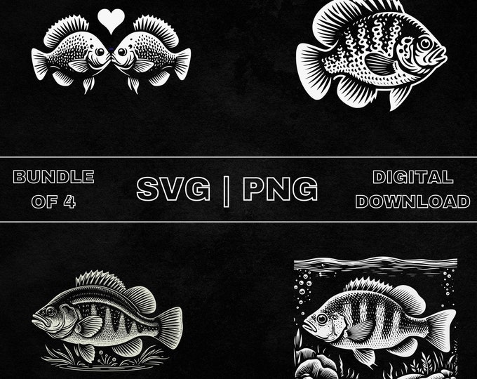 Bluegill Fish SVG Bundle - 5 Exquisite Aquatic Designs - Etsy Canada