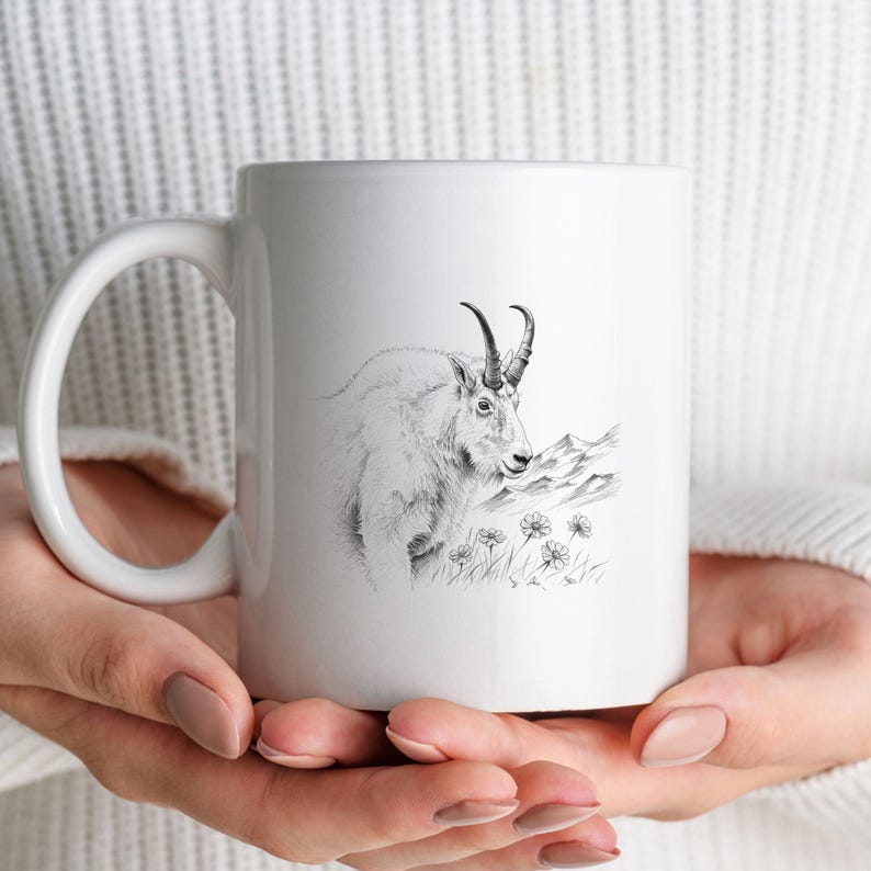 Alpine Goat PNG Sublimation File for Shirts and Gifts - Digital ...