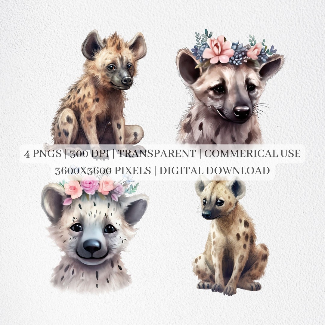 Cute Hyena Clipart, Hyena PNG Files for Sublimation, Hyenas Clip Art ...