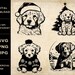 Christmas Dog SVG Bundle, PNG, Xmas Themed Clipart, Hand Drawn Dogs ...