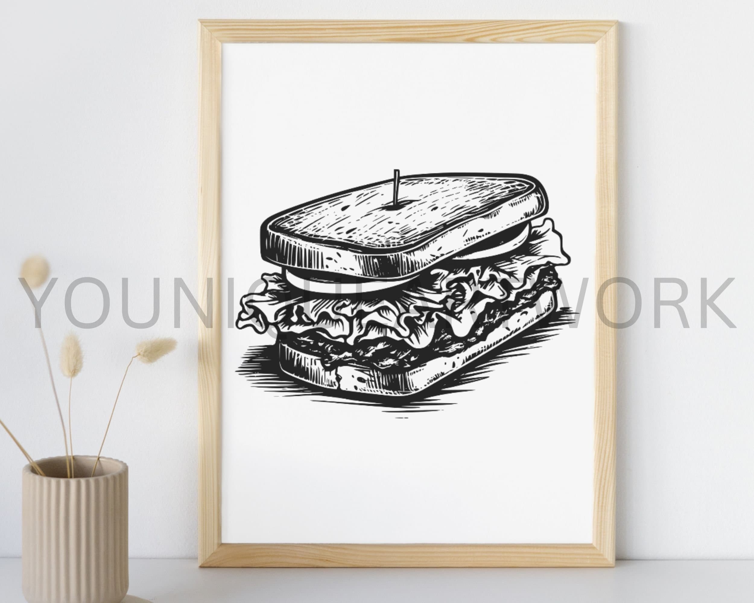 Sandwich SVG Bundle PNG Sandwich Clipart Hand Drawn - Etsy