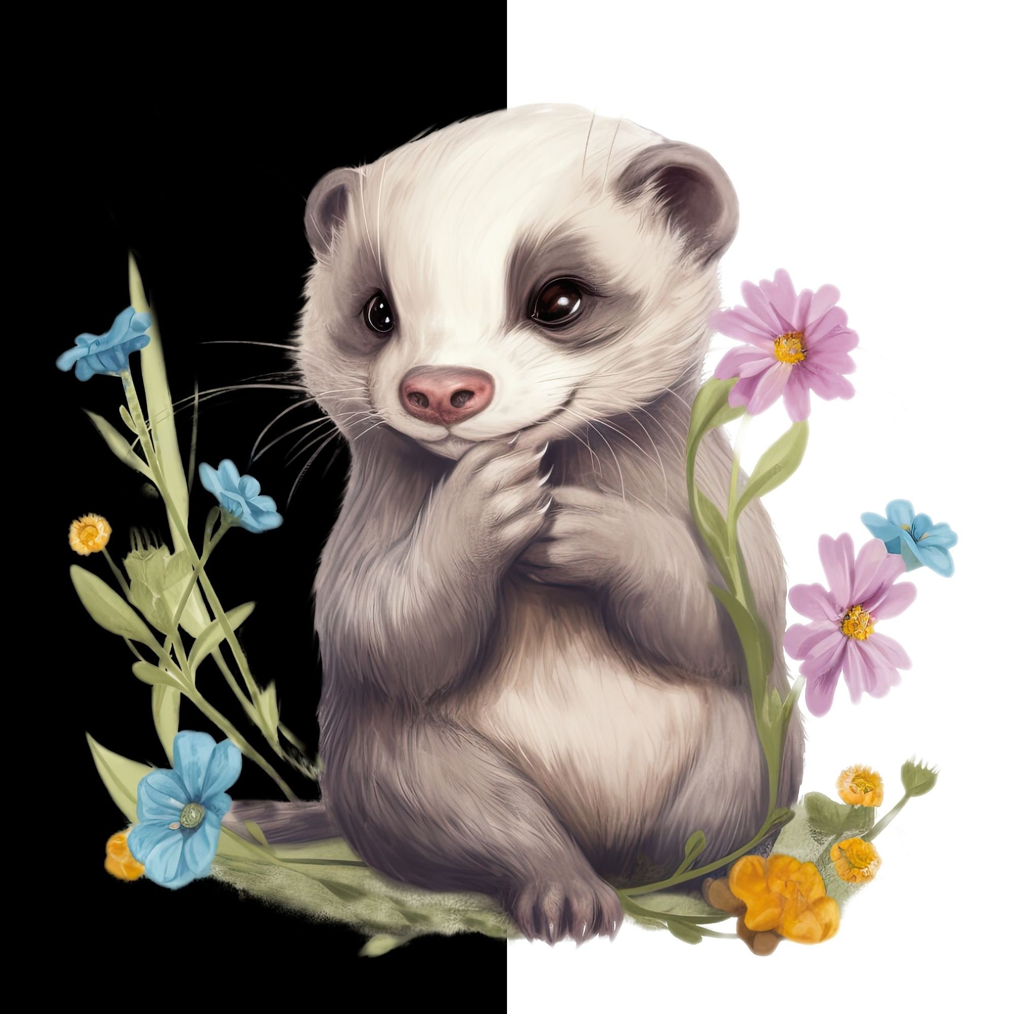 Cute Ferret Clipart, Ferret PNG Files for Sublimation, Ferrets Clip Art ...