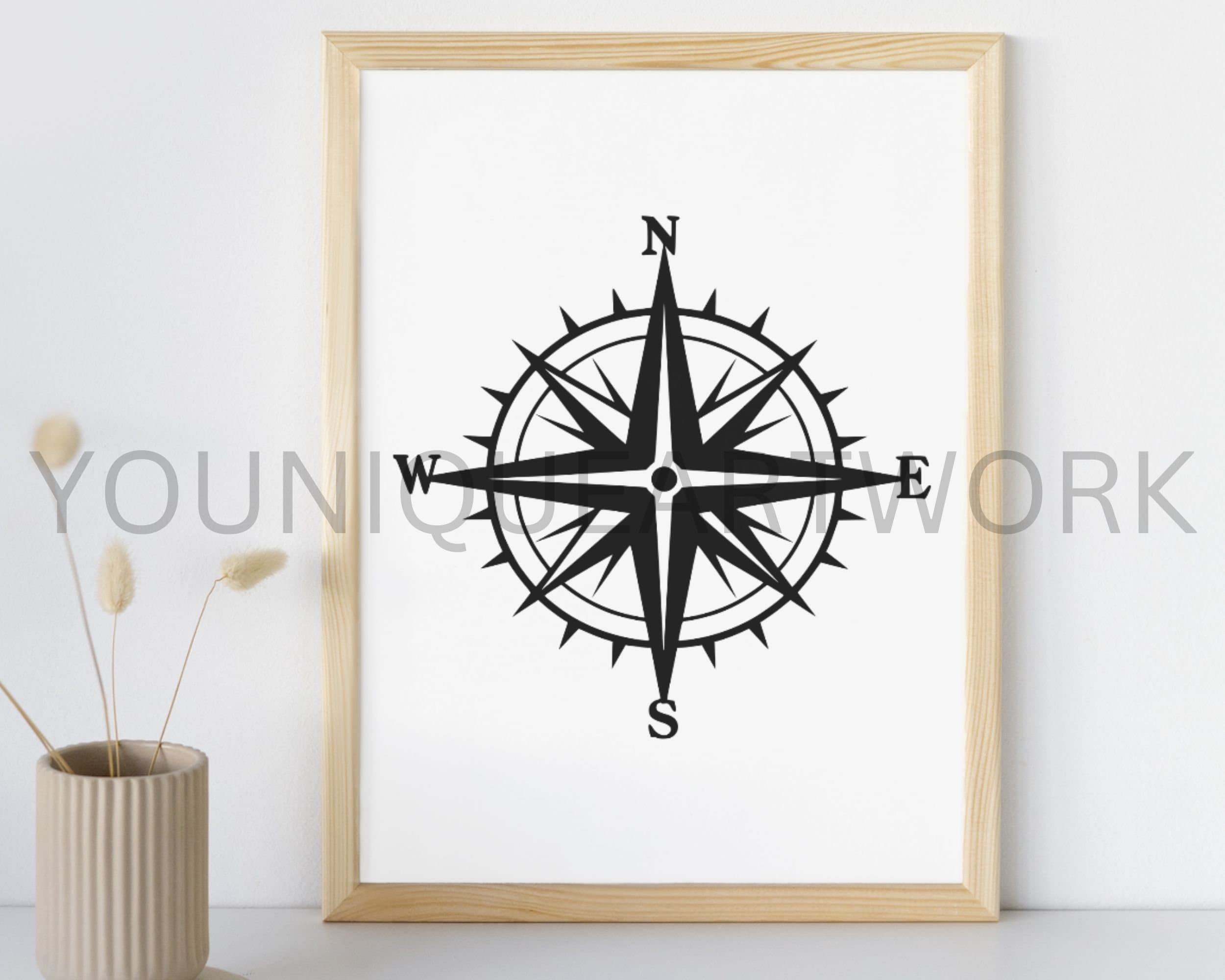 Compass SVG Bundle, PNG, Nautical Compass Clipart, Hand Drawn Compass ...