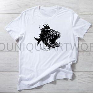 Anglerfish SVG Bundle, PNG, Angler Fish Clipart, Hand Drawn Fishes ...