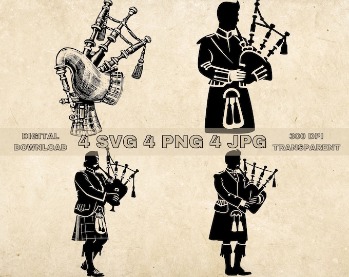 Scottish Bagpiper SVG Cricut, Silhouette, Cricut Svg, Scottish Bagpiper ...