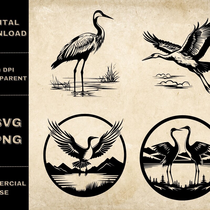 Paper Crane Svg - Etsy