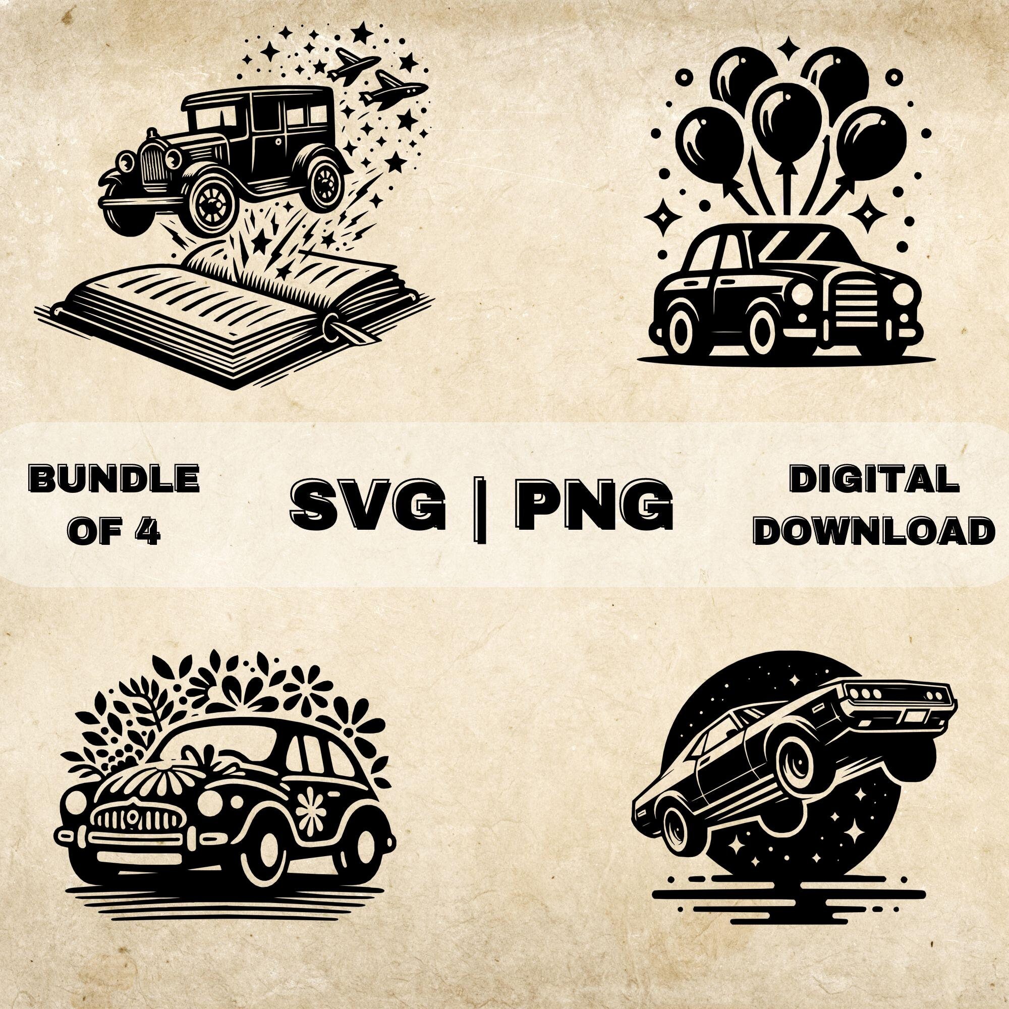 Magic Car SVG Bundle, Cars Clipart, Hand Drawn Fantasy Theme Vector ...