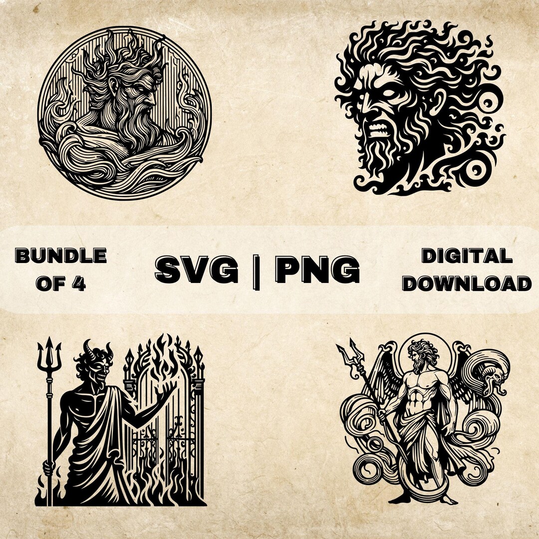 Hades SVG Bundle, Greek God Clipart, Hand Drawn Greek Mythology ...