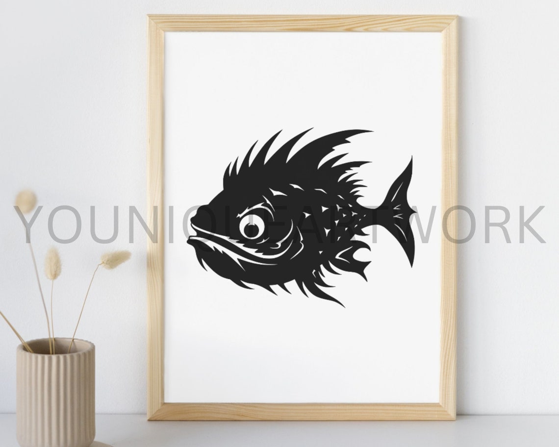 Anglerfish SVG Bundle PNG Angler Fish Clipart Hand Drawn - Etsy