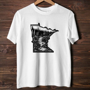 Minnesota SVG Bundle, MN State Clipart, Hand Drawn Lakes Pine Trees ...