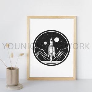 Astronaut SVG Bundle, PNG, Space Rocket Clipart, Hand Drawn Astronaut ...