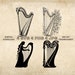Harp SVG Bundle, PNG, Harp Clipart, Hand Drawn Harp Vector Illustration ...