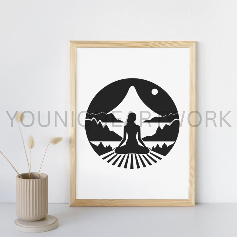 Yoga Svg Bundle, PNG, Meditation and Mindfulness Clipart, Hand Drawn ...