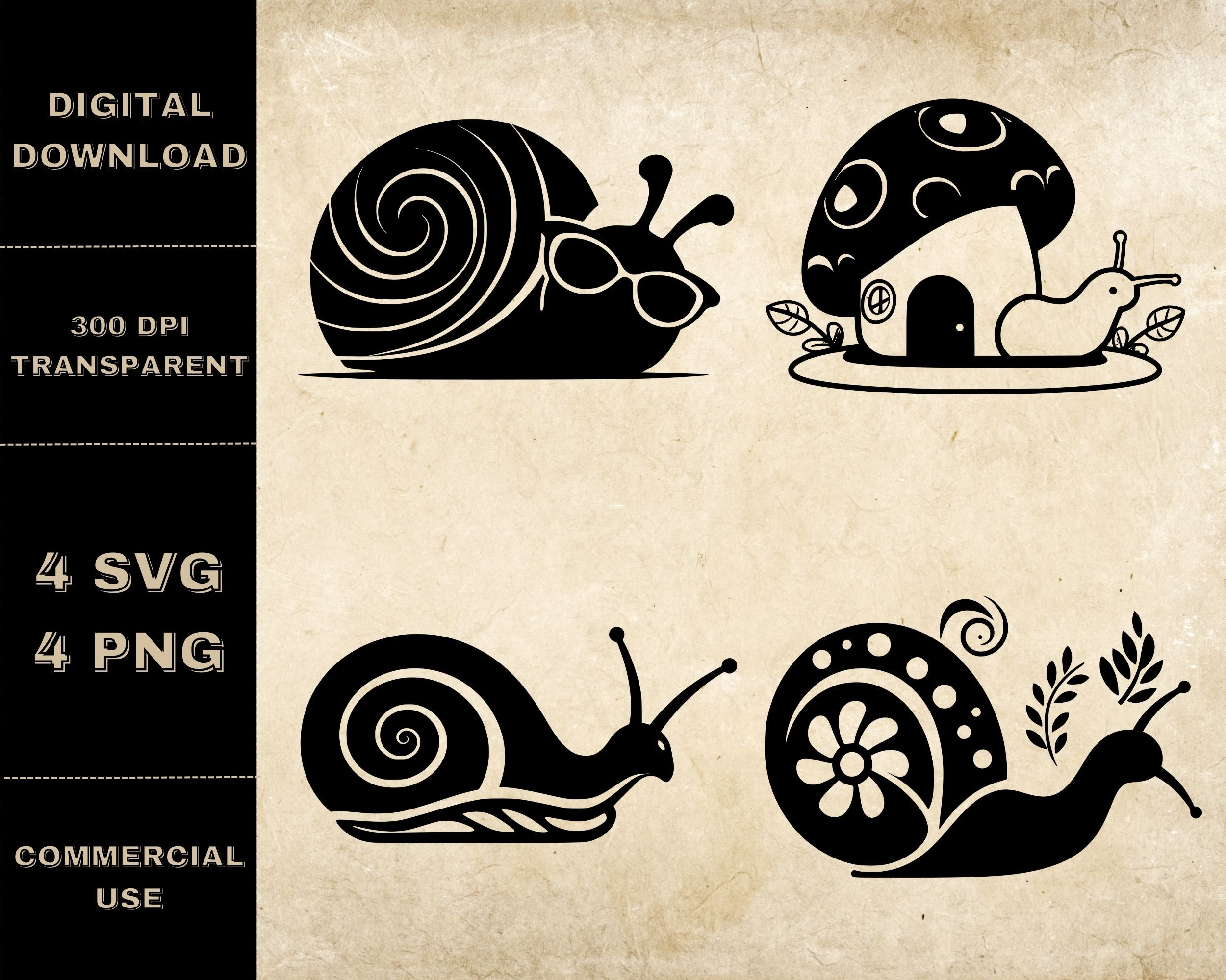 Snail SVG Bundle PNG Snail Clipart Hand Drawn Snails Vector - Etsy