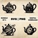 Fantasy Teapot SVG Bundle, PNG, Celestial Tea Clipart, Hand Drawn Space ...