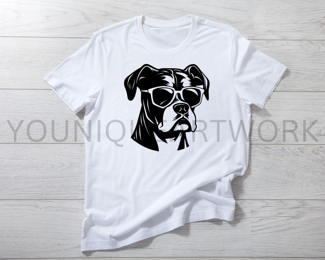 Boxer SVG Bundle PNG Cute Dogs Clipart Hand Drawn Peeking - Etsy