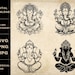 Ganesha SVG Bundle, PNG, Ganesha Clipart, Hand Drawn Ganpati Vector ...