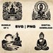 Buddha SVG Bundle, Buddhist Clipart, Hand Drawn Mindfulness Themed ...