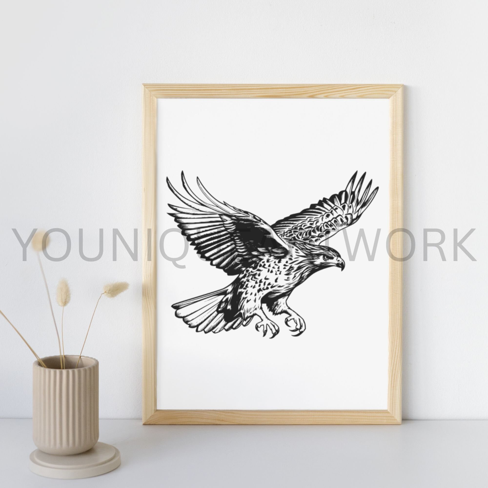 Hawk SVG Bundle, PNG, Hawk Clipart, Hand Drawn Hawks Vector ...