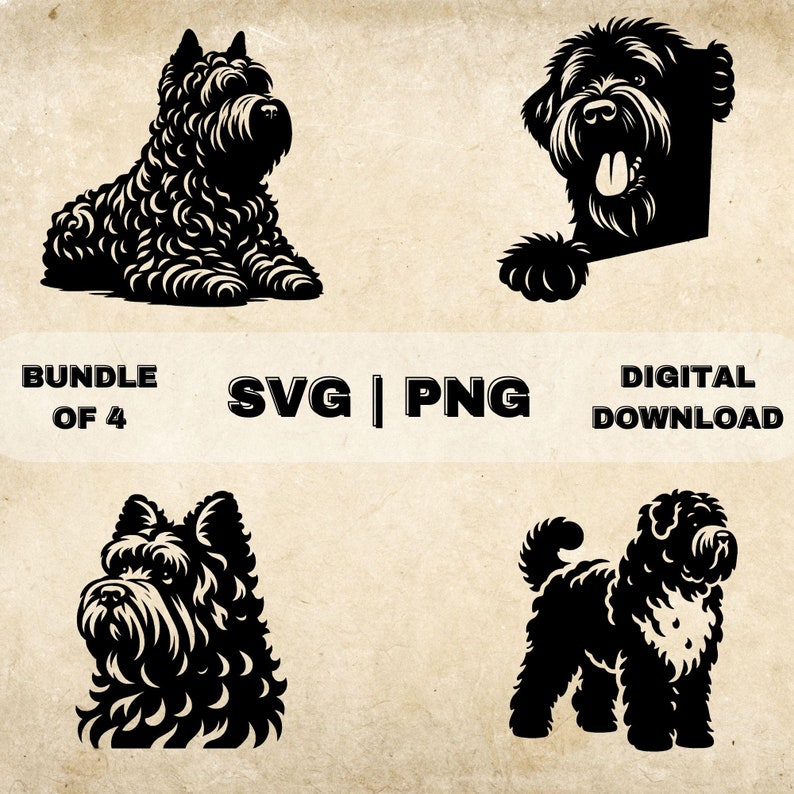Bouvier Des Flandres SVG Bundle, Dog Clipart, Hand Drawn Dogs Theme ...