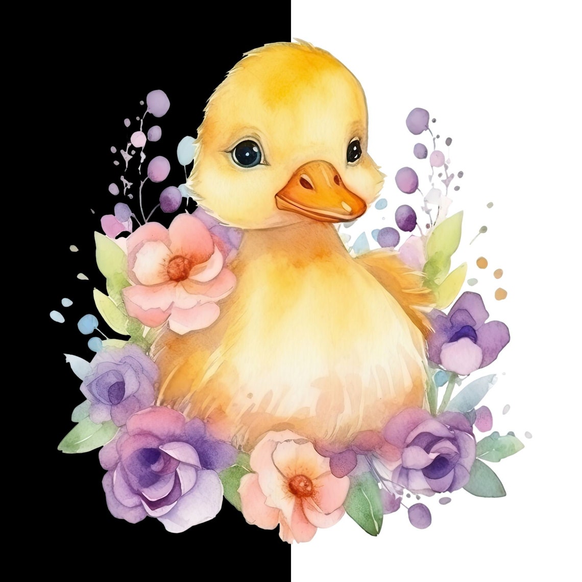 Cute Baby Duck Clipart, Watercolor Little Ducks PNG Files, Animals Clip ...
