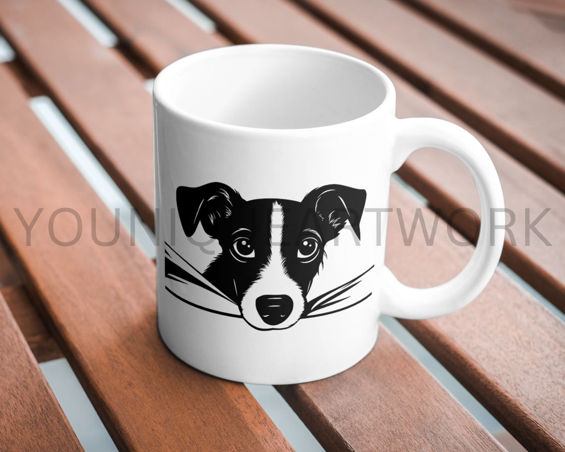 Rat Terrier SVG Bundle, PNG, Cute Dog Clipart, Hand Drawn Peeking Dog ...