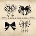 Ribbon Bow SVG Bundle, PNG, Floral Bow Tie Clipart, Hand Drawn Ribbon ...