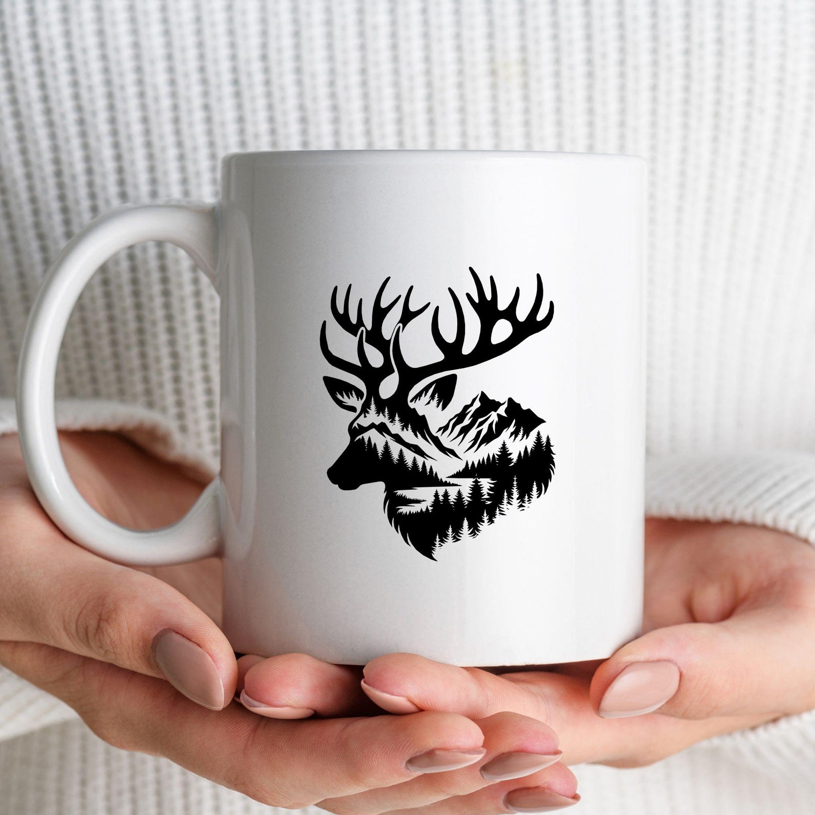 Mountain Deer SVG Bundle, Nature Clipart, Hand Drawn Wildlife Theme ...