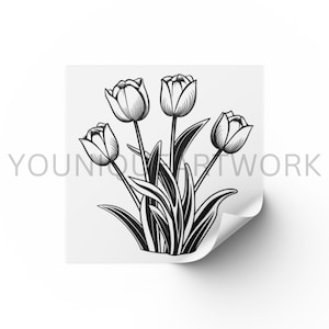 Tulip SVG Bundle, PNG, Flowers Clipart Cut Files, Floral Wreath and ...