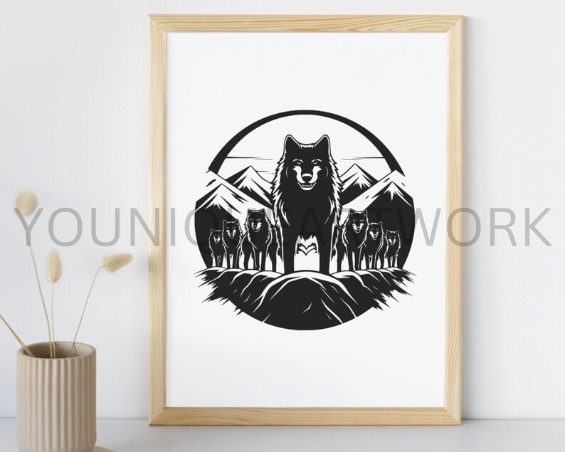 Wolf Pack SVG Bundle, PNG, Wolves Clipart, Hand Drawn Wolf Vector ...