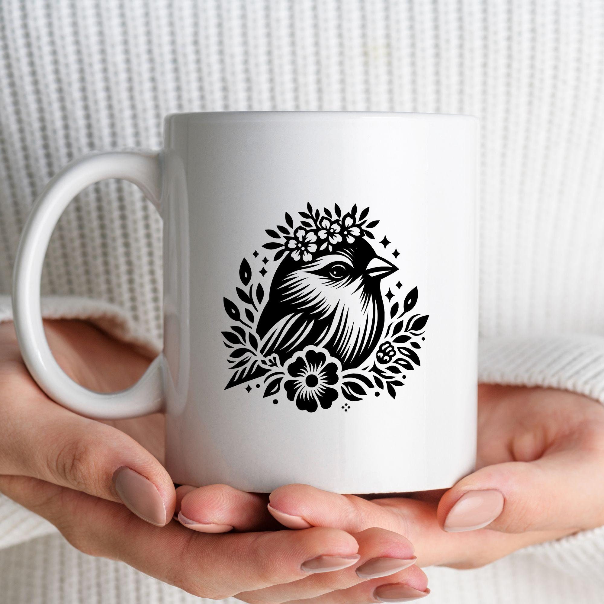 Finch Bird SVG Bundle, Floral Bird Clipart, Hand Drawn Birds Theme ...