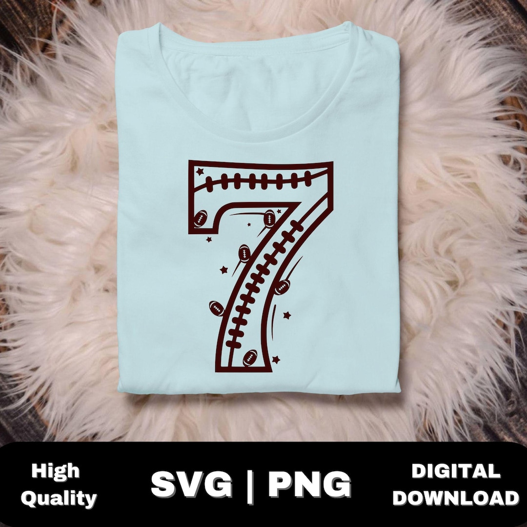 7th Birthday Football SVG PNG Files for Shirts & Crafts, American ...