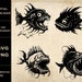 Anglerfish SVG Bundle, PNG, Angler Fish Clipart, Hand Drawn Fishes ...