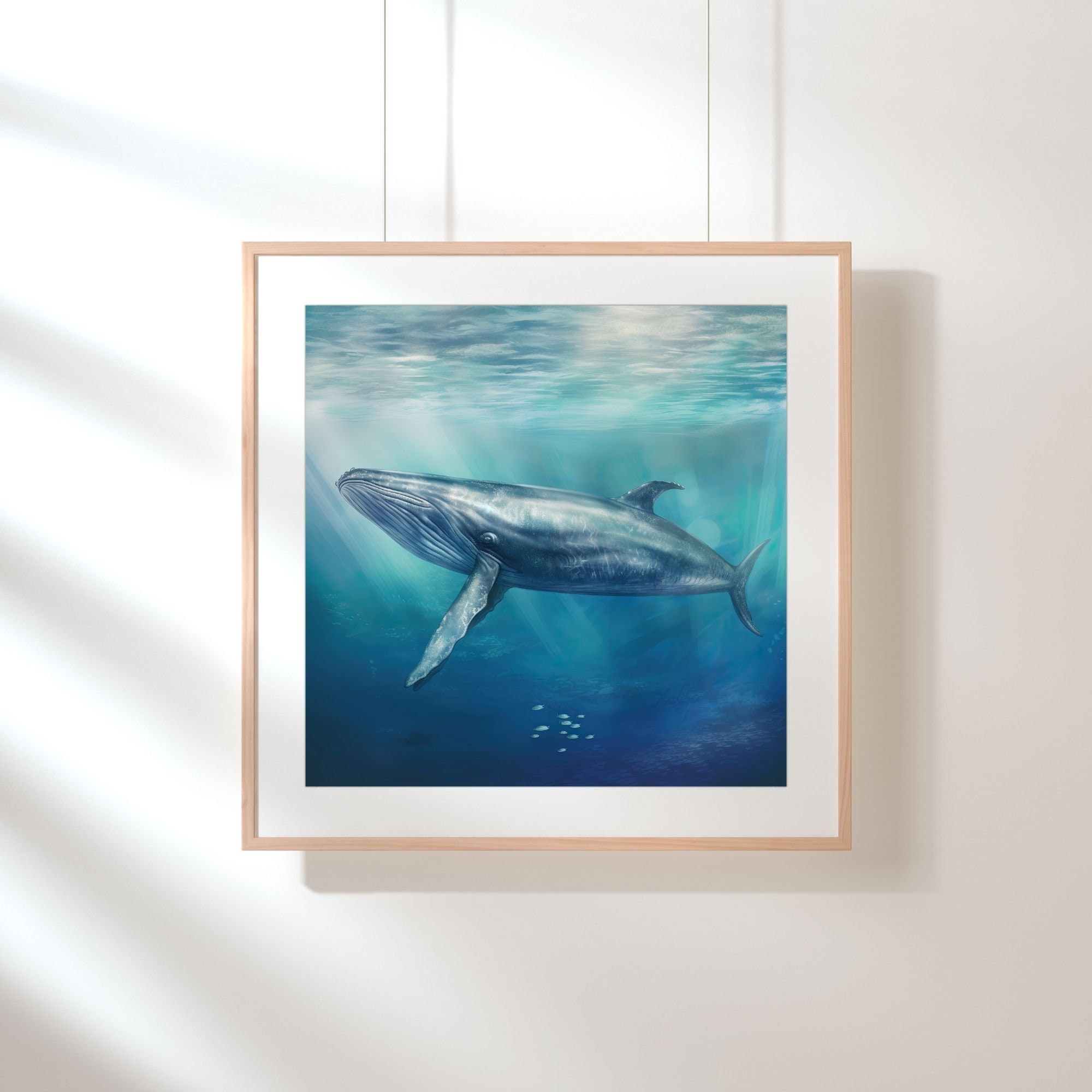 Blue Whale Print, Whale Printable Wall Art, Nursery Decor, Whale Lover ...