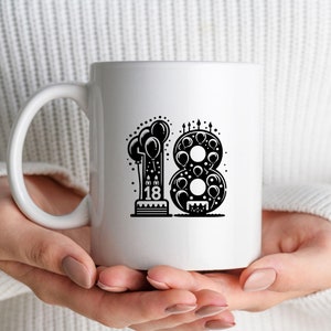 Number 18 SVG Bundle, 18th Birthday Clipart, Hand Drawn Eighteen Themed ...