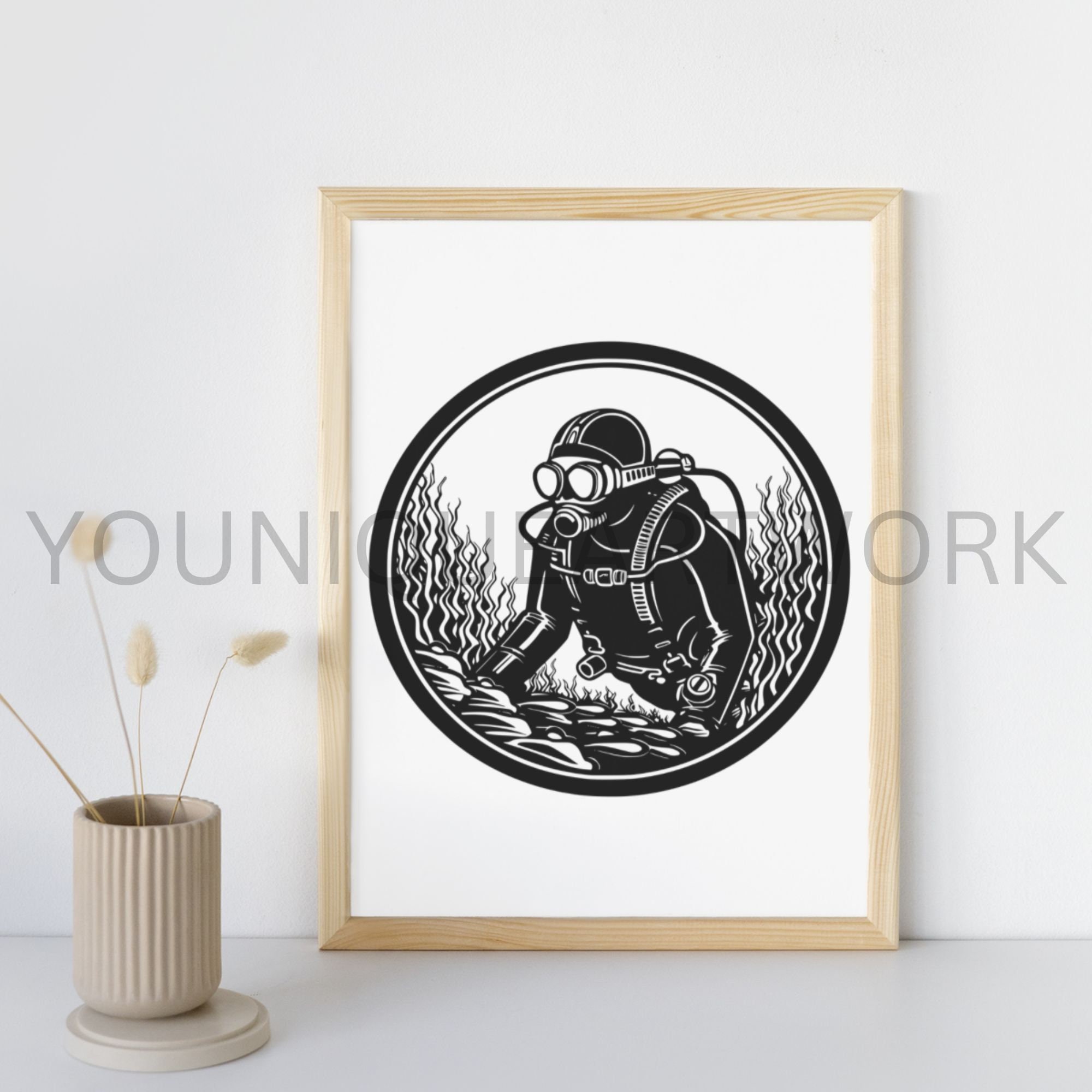 Tauchen SVG Bundle, PNG, Taucher Clipart, handgezeichnete Unterwasser ...