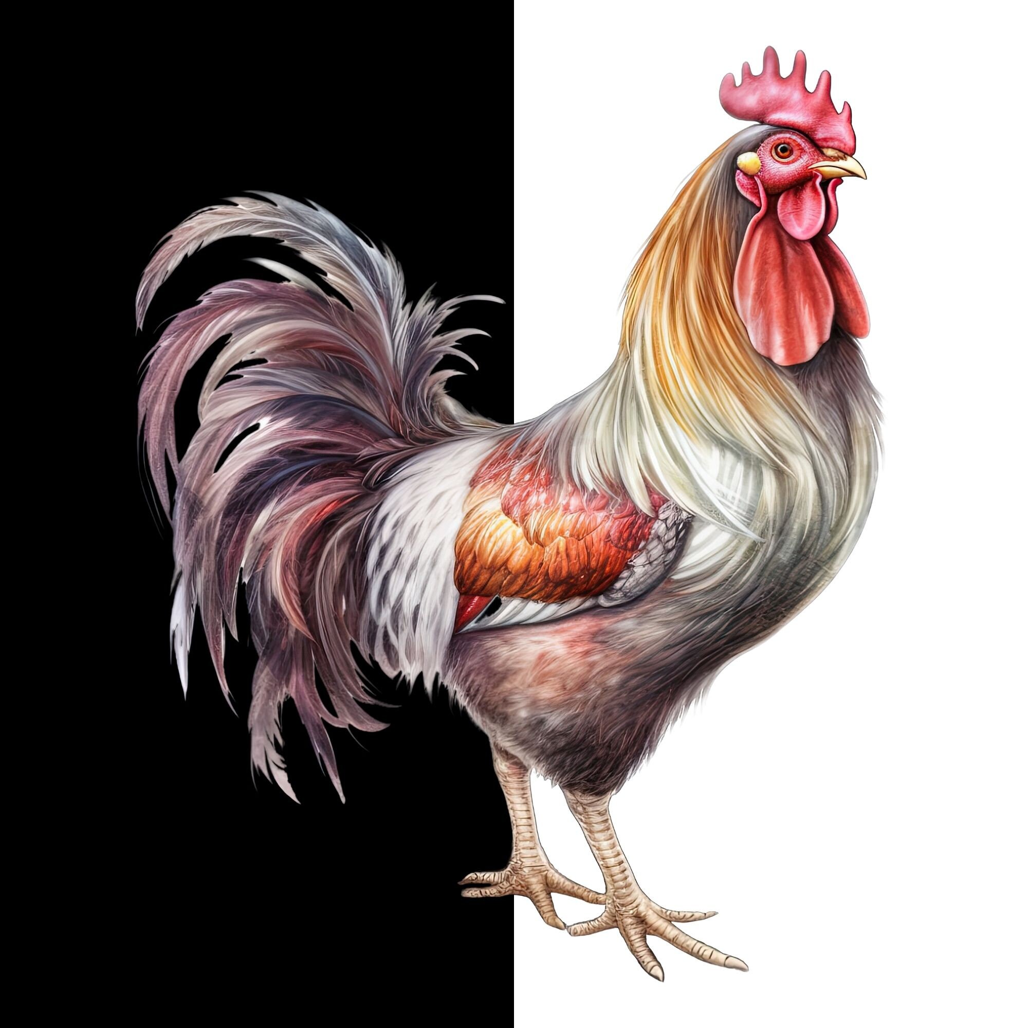 Rooster Clipart Farm Animals PNG Files for Sublimation - Etsy