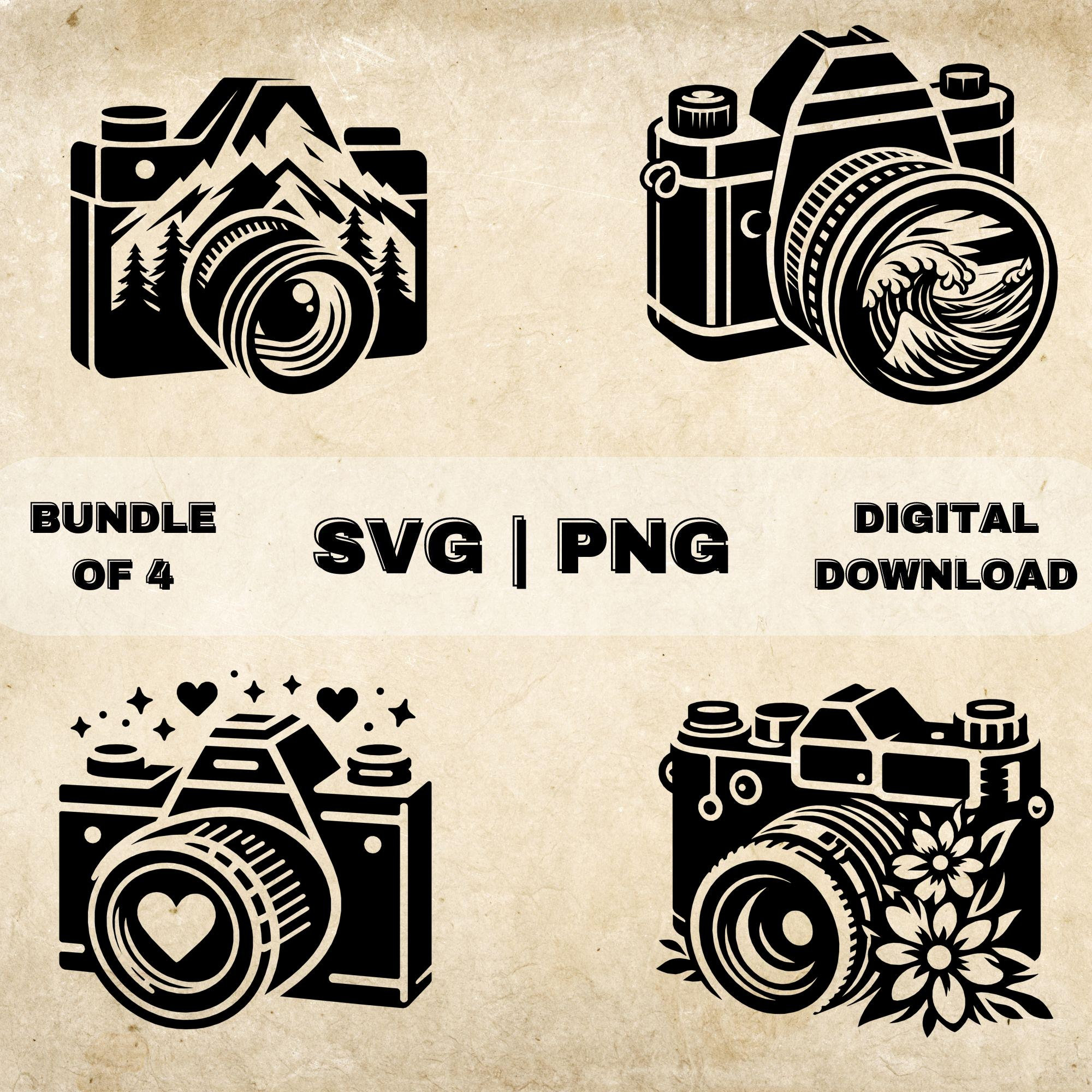 Camera SVG Bundle, Cameras Clipart, Hand Drawn Photography Theme Vector ...