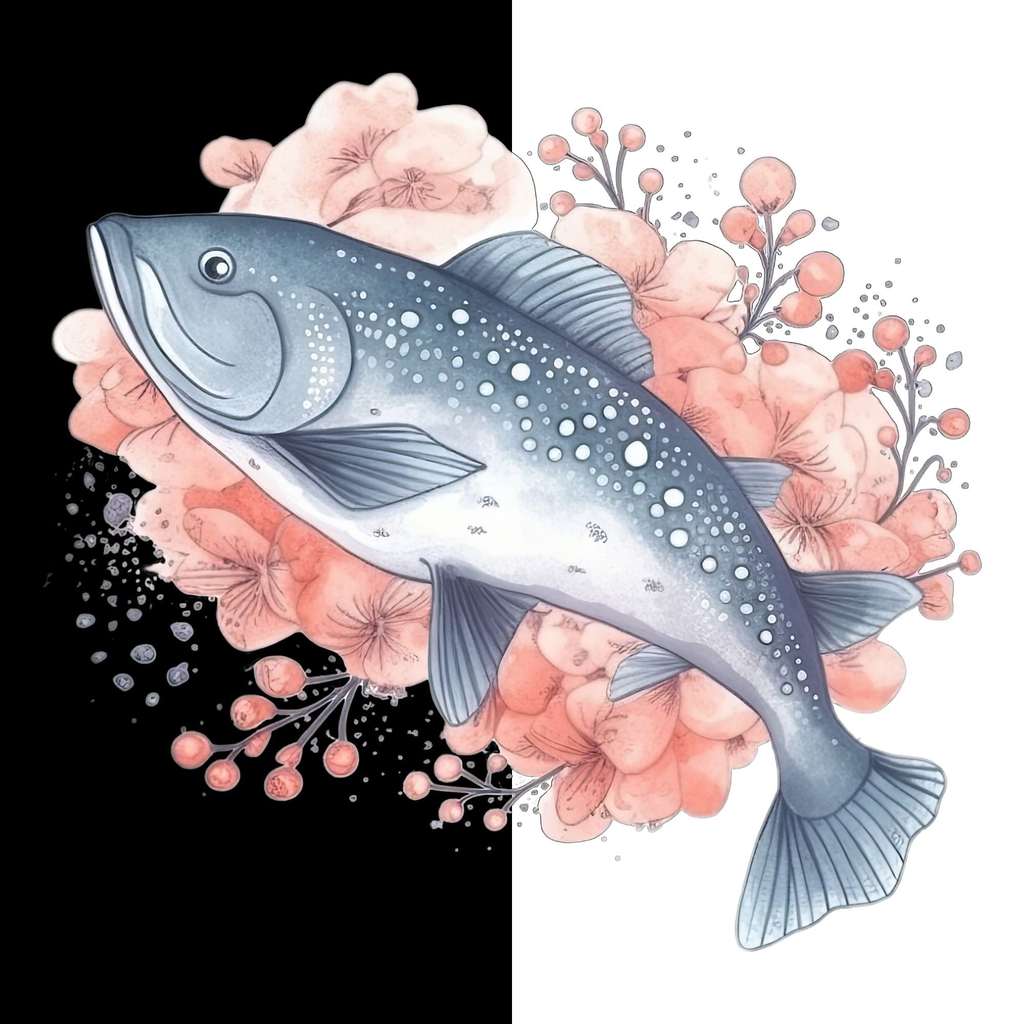Salmon Clipart Salmon PNG Files for Sublimation Salmon Fish - Etsy