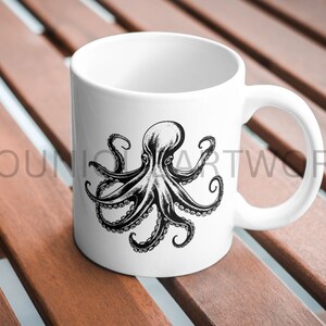 Octopus SVG Bundle, PNG, Octopus Clipart, Hand Drawn Sea Creature ...