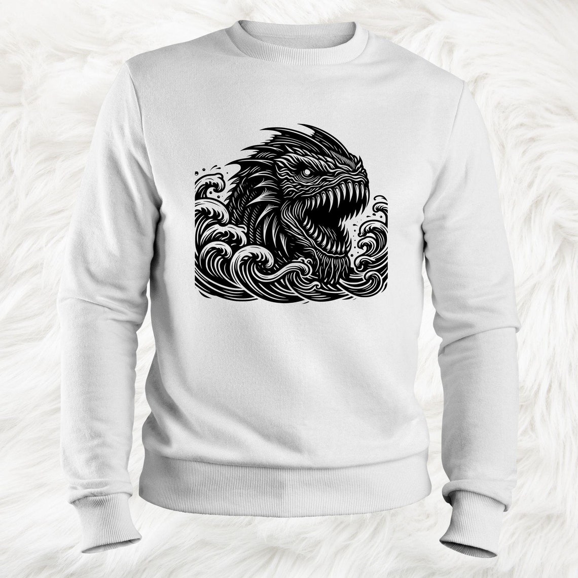 Leviathan SVG Bundle, Sea Serpent Clipart, Hand Drawn Mythological ...