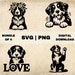 Bernedoodle SVG Bundle, Bernedoodle Clipart, Hand Drawn Dog Theme ...