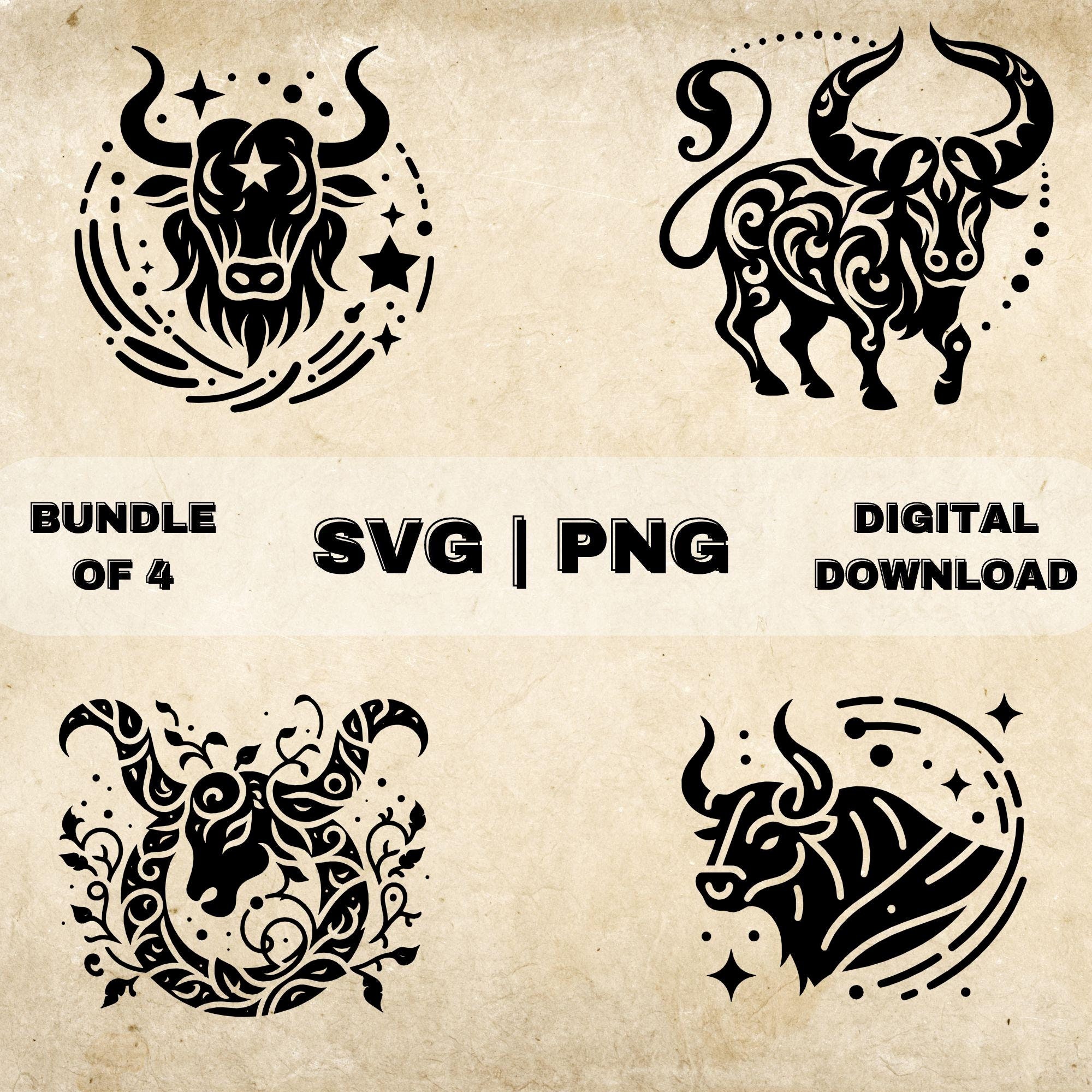 Taurus SVG Bundle, Zodiac Sign Clipart, Hand Drawn Astrology Themed ...